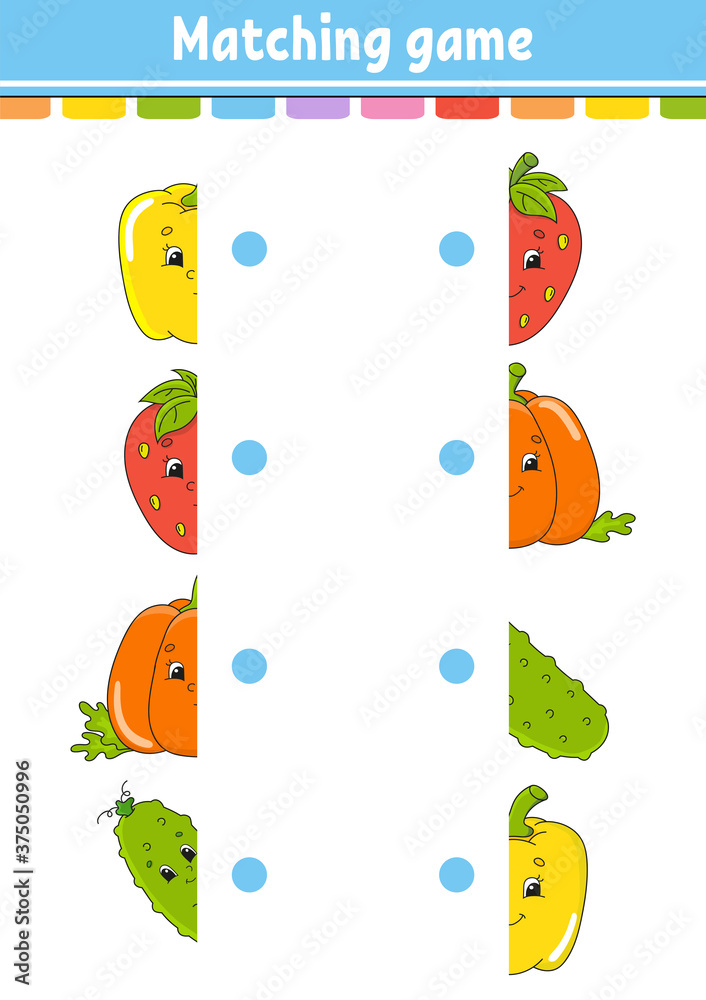 Matching game. Draw a line. Education developing worksheet. Activity ...