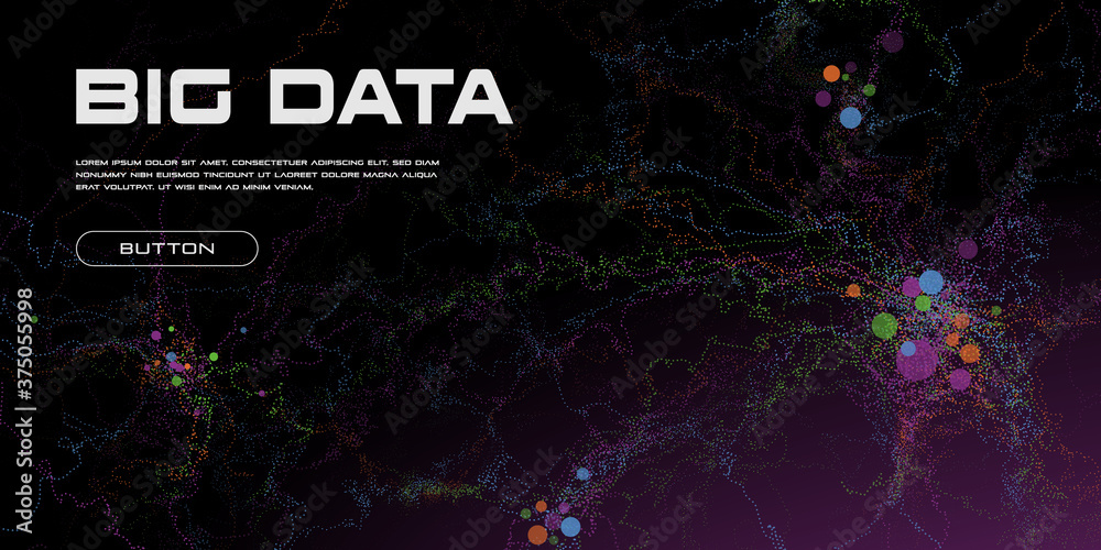 Big data visualization. Neural brain connections. Machine learning algorithms. Neural network ...