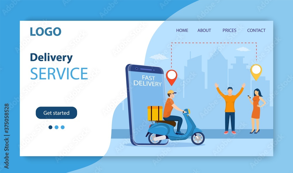 online delivery service concept. woman order food via smartphone ...