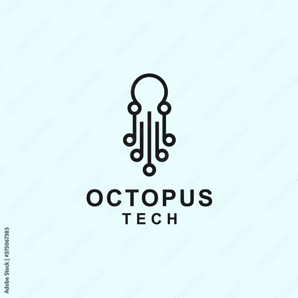tech octopus logo. tech icon Stock Vector | Adobe Stock