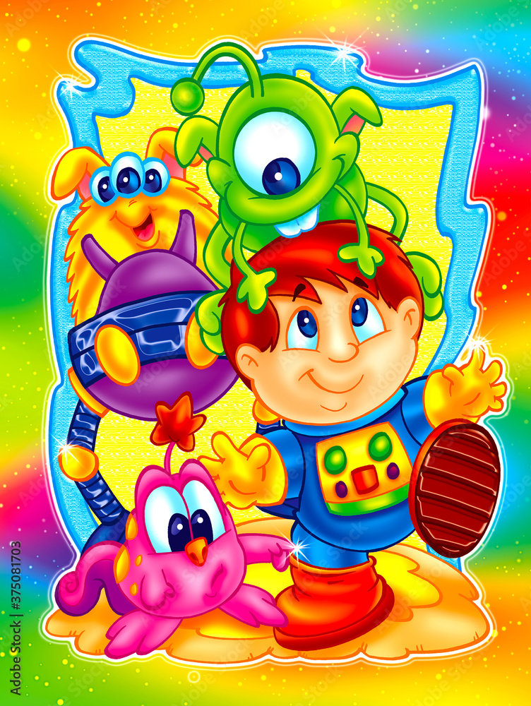 funny cartoon Stock Illustration | Adobe Stock