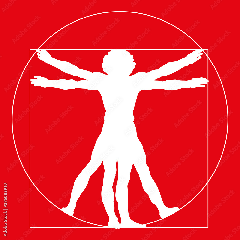 Vitruvian Man Silhouette