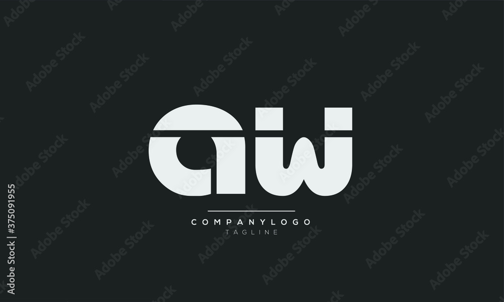 AW initials monogram letter text alphabet logo design Stock Vector ...