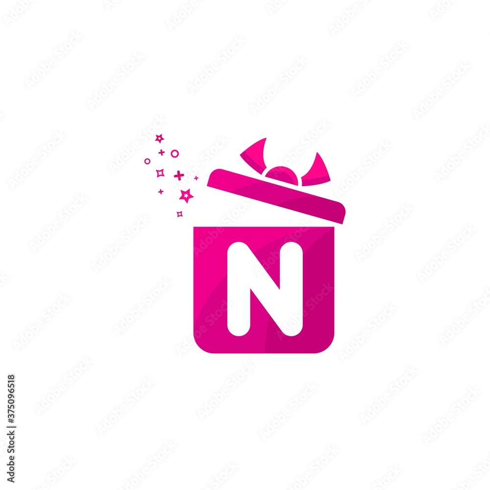 s letter Gift box Logo Design Vector Template.Logo gift template ...