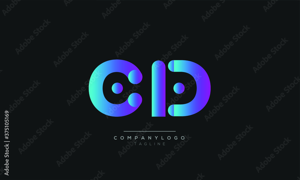 CD initials monogram letter text alphabet logo design Stock Vector ...