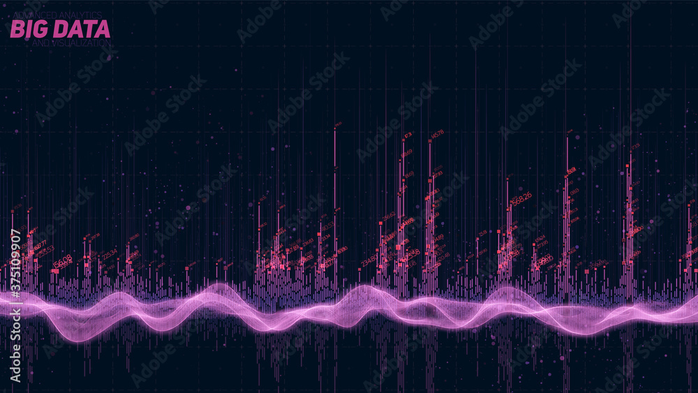 Big data bar graph. Financial data visualization. Intricate stock ...
