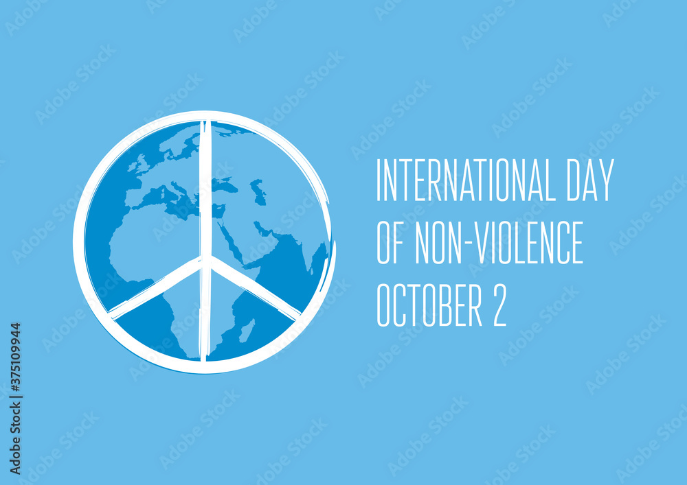 International Day of Non-Violence vector. Peace symbol icon vector ...