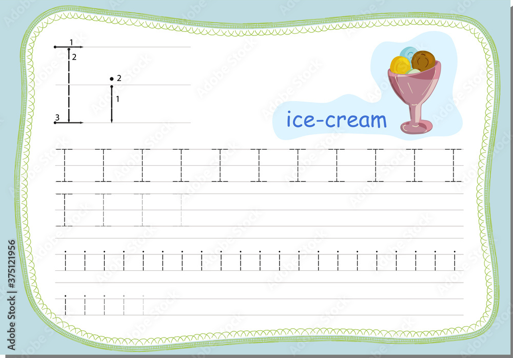 Recipe for children, how to write the letter I. The word for this ...