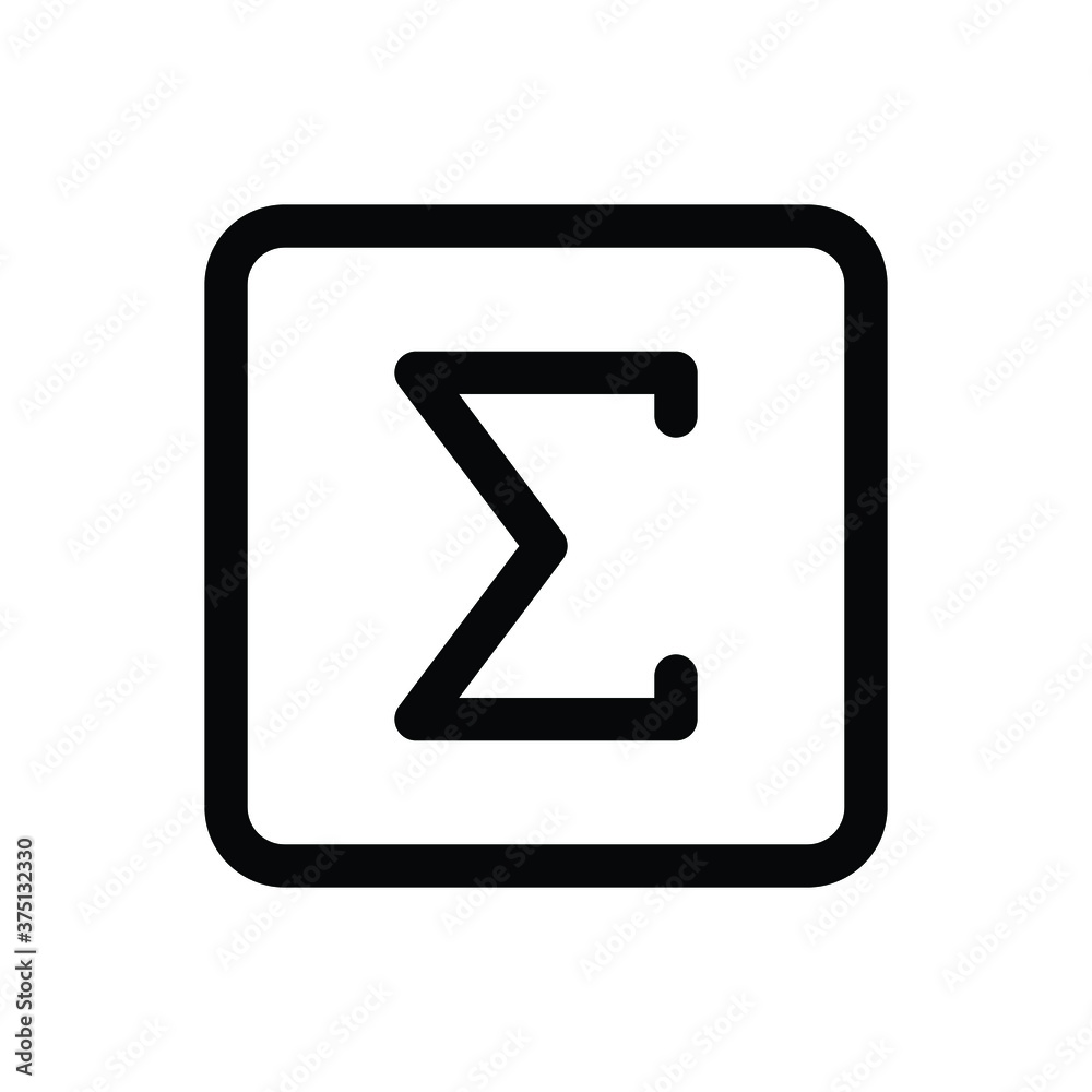Sigma (Text Edition) icon outline vector. isolated on white background ...