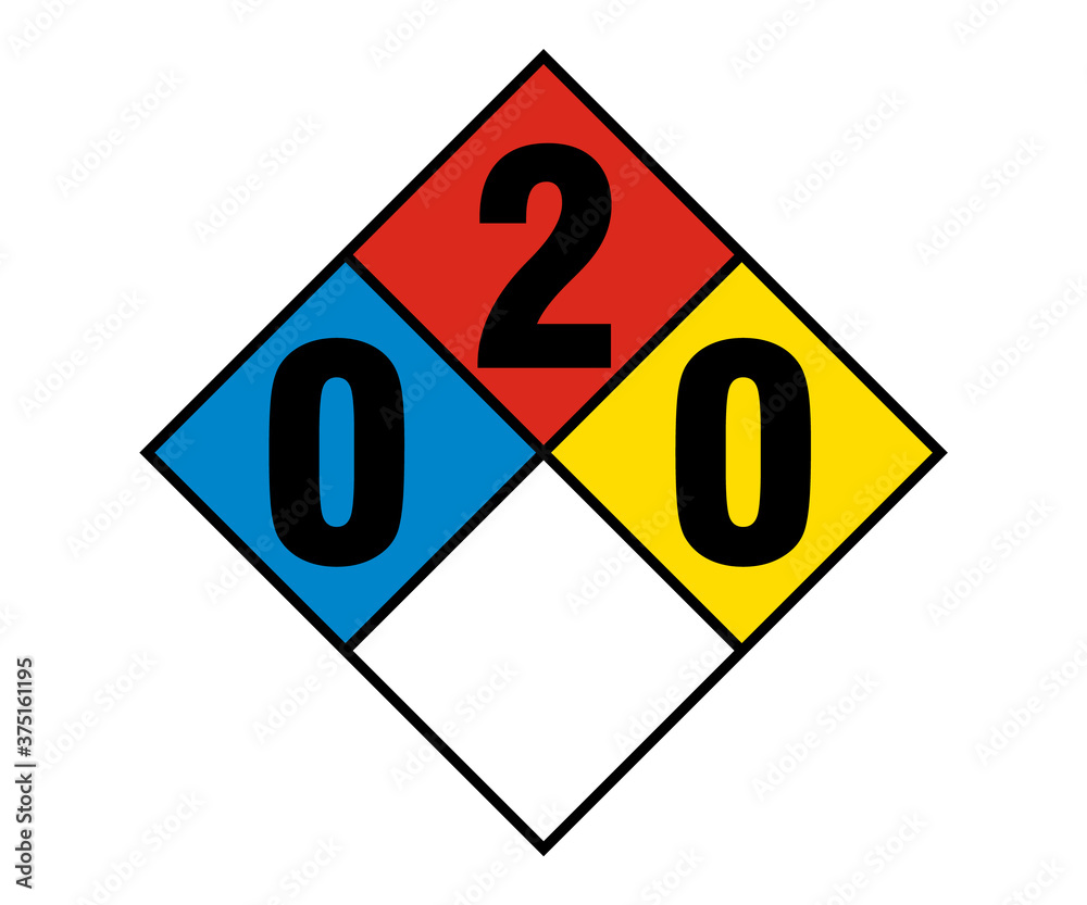 NFPA Diamond 0-2-0, Chemical safety sign vector, NFPA Diamonds sign ...