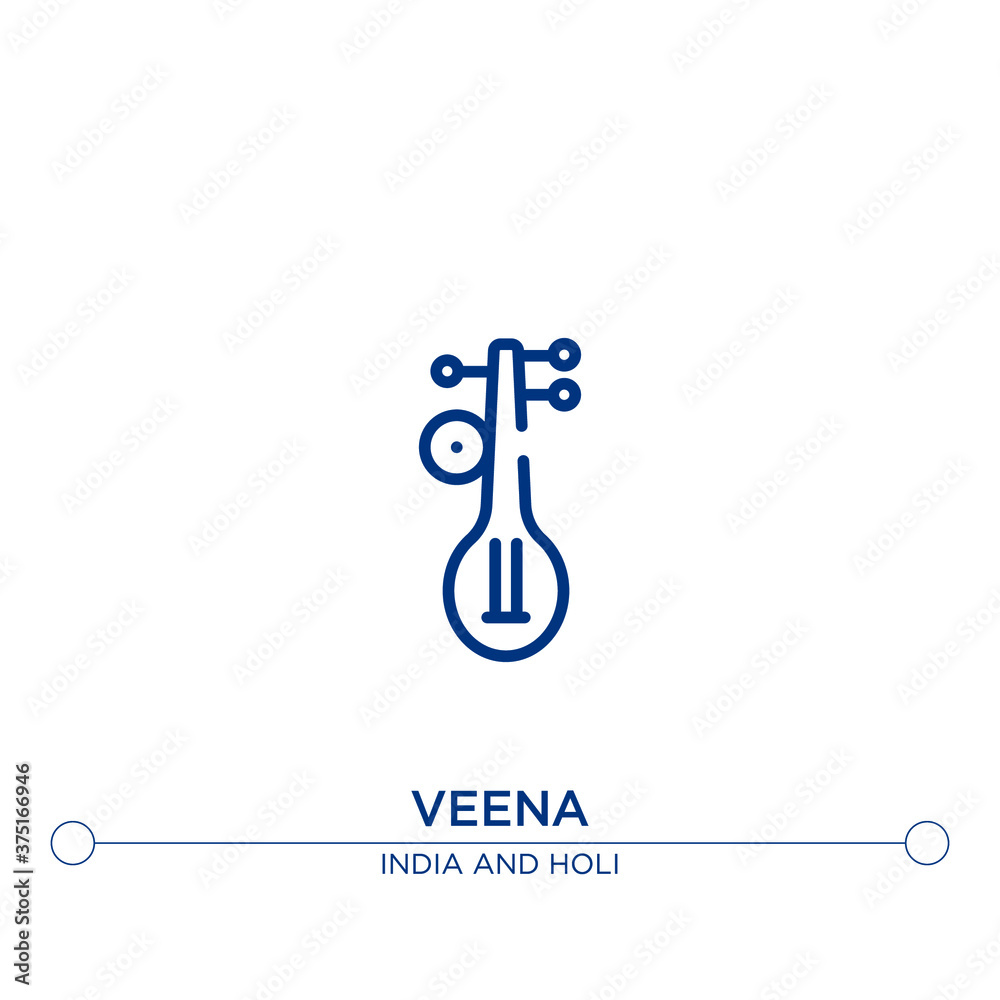 veena outline vector icon. simple element illustration. veena outline ...