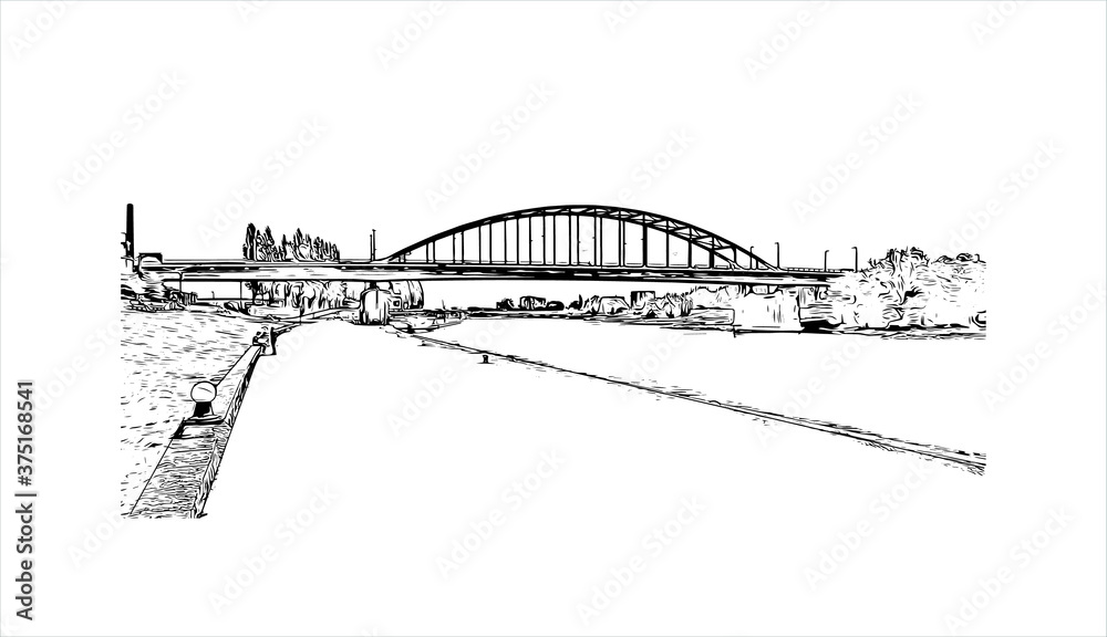 Building view with landmark of Arnhem is a city and municipality ...