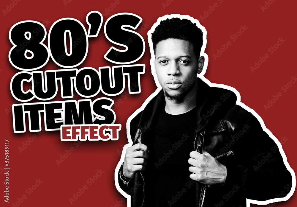 Eighties Retro Cutout Effect Stock Template | Adobe Stock