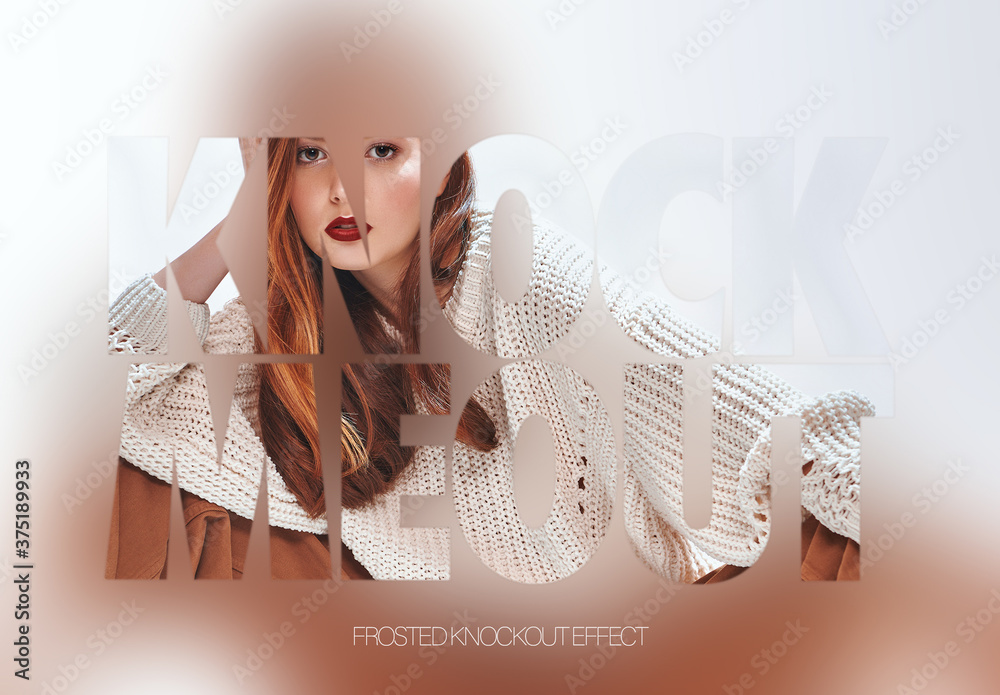 Frosted Glass Knockout Effect Stock Template | Adobe Stock