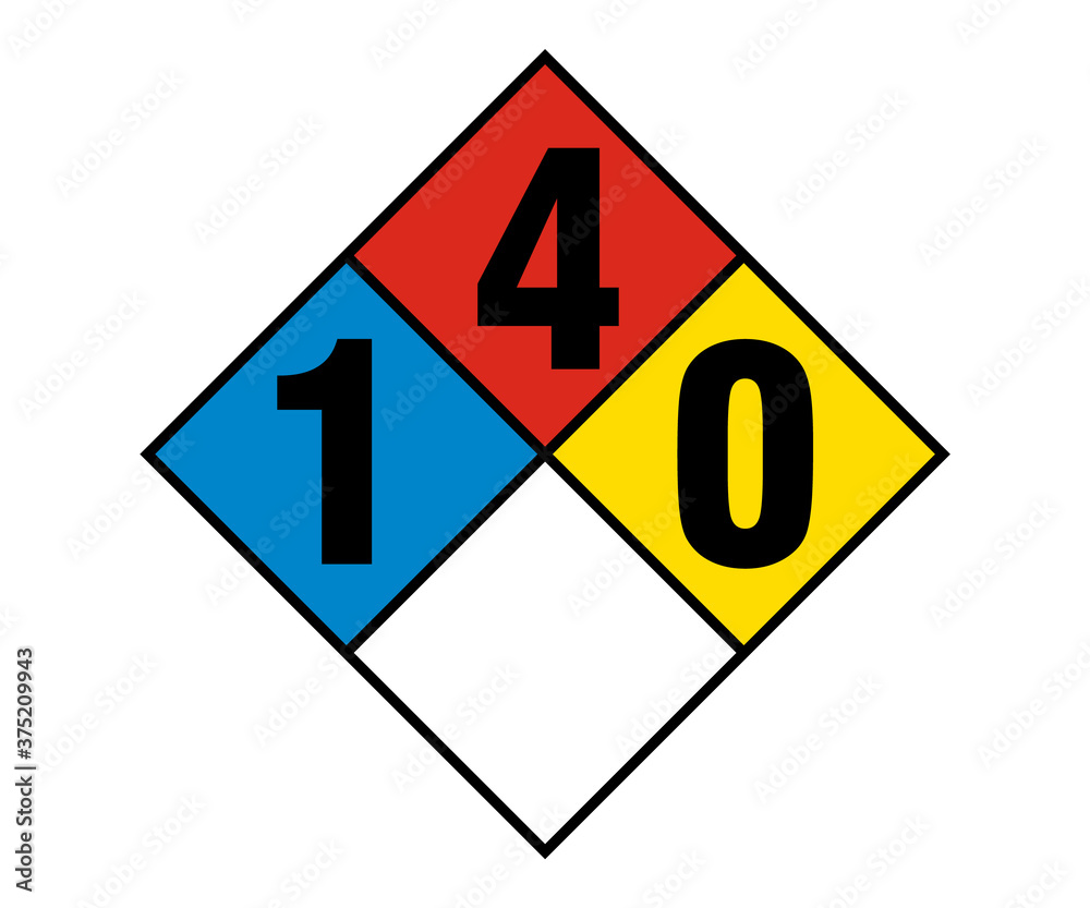 NFPA Diamond 1-4-0, Chemical safety sign vector, NFPA Diamonds sign ...