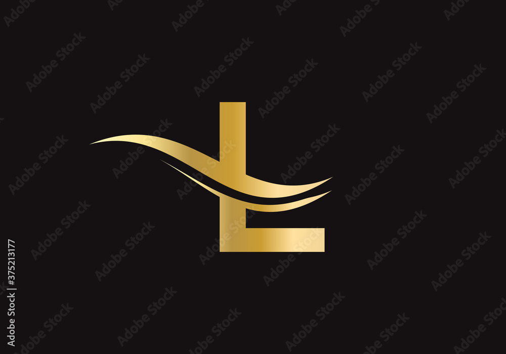 Modern L logo design swoosh. vector L logo for business and company ...