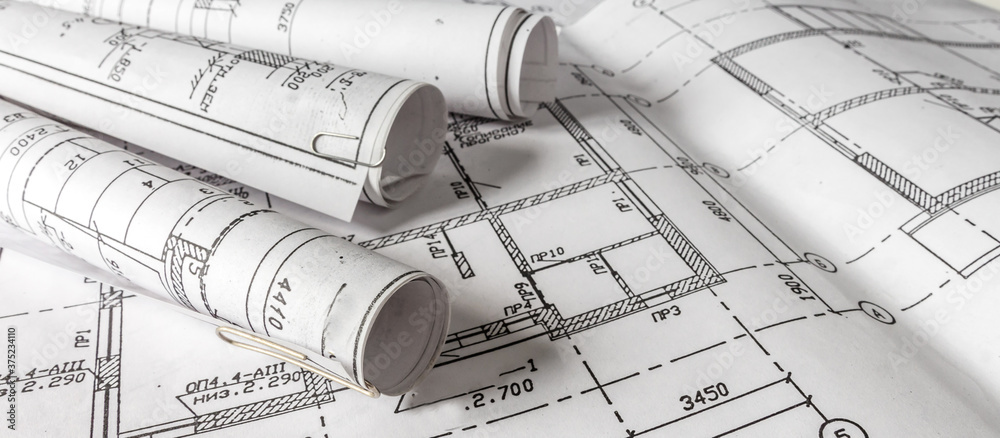 architect design working drawing sketch plans blueprints and making ...