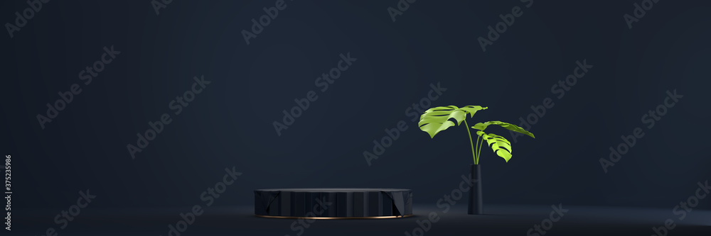 Abstract black stage platform podium, for advertising product display ...