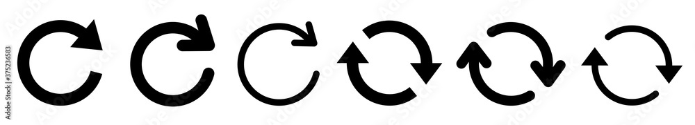 Refresh icon vector, reload icons set isolated on white background ...