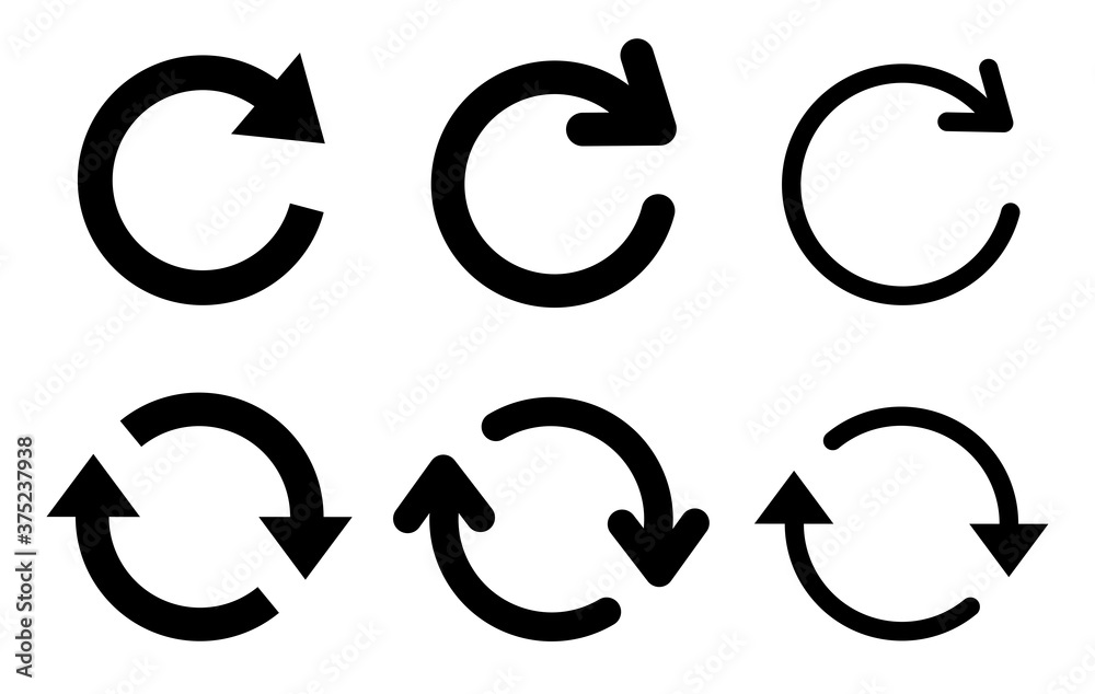 Refresh icon vector, reload icons set isolated on white background ...