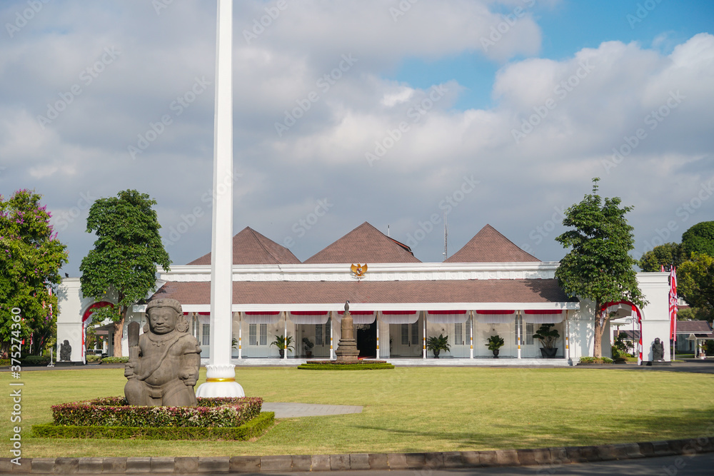 front view of the grand building of Yogyakarta (Indonesian : Gedung ...
