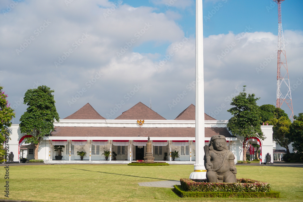 front view of the grand building of Yogyakarta (Indonesian : Gedung ...