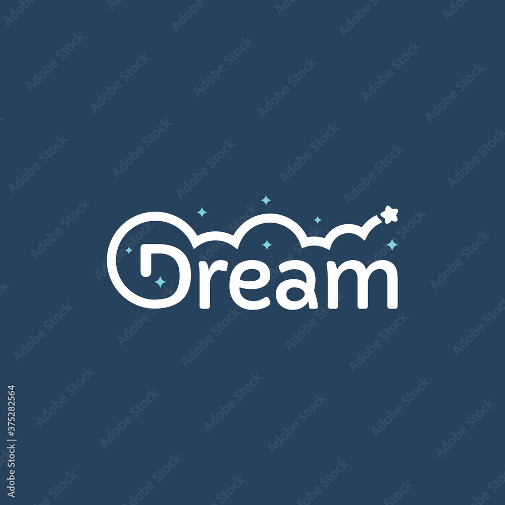 Typography Logo Word Of Dream Stock Vector | Adobe Stock
