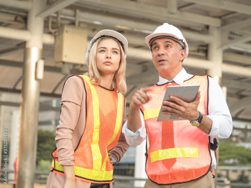 Male Foreman engineer say mega project businees construction ...