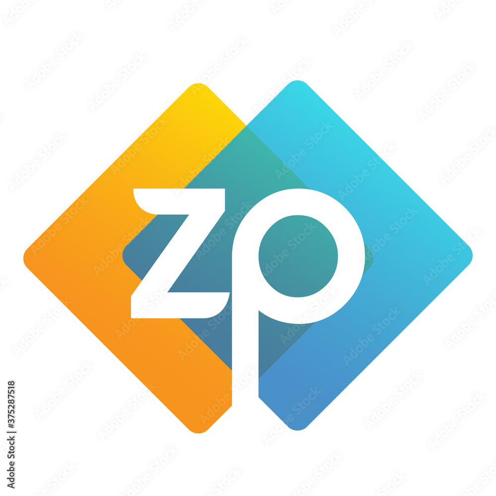 Letter ZP logo with colorful geometric shape, letter combination logo ...