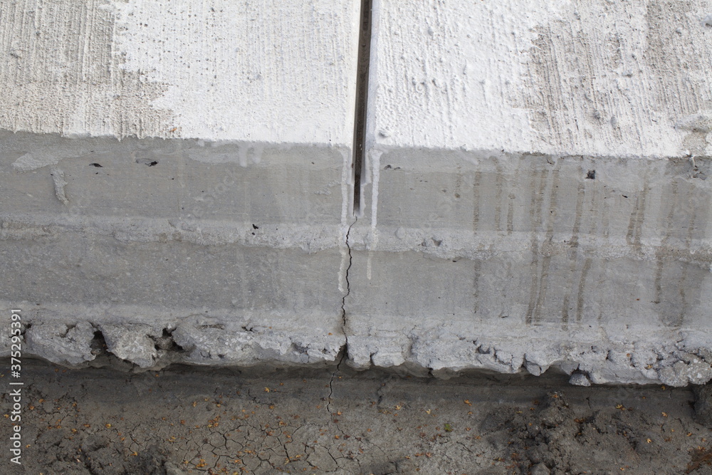 expansion joint construction of a cement road. washed concrete ...