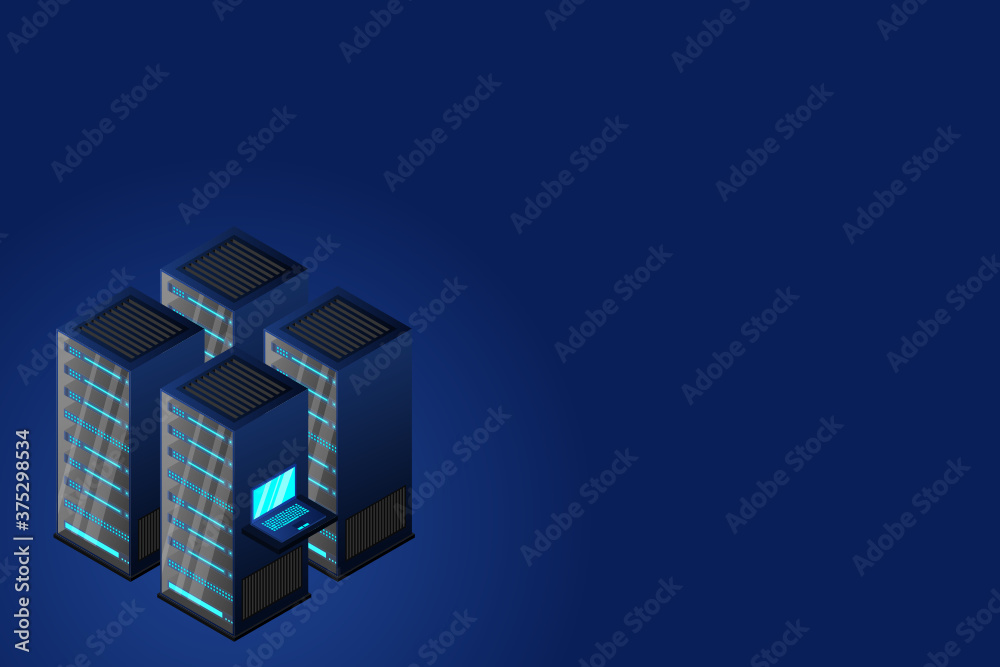 Data center or storage concept based isometric design with local ...