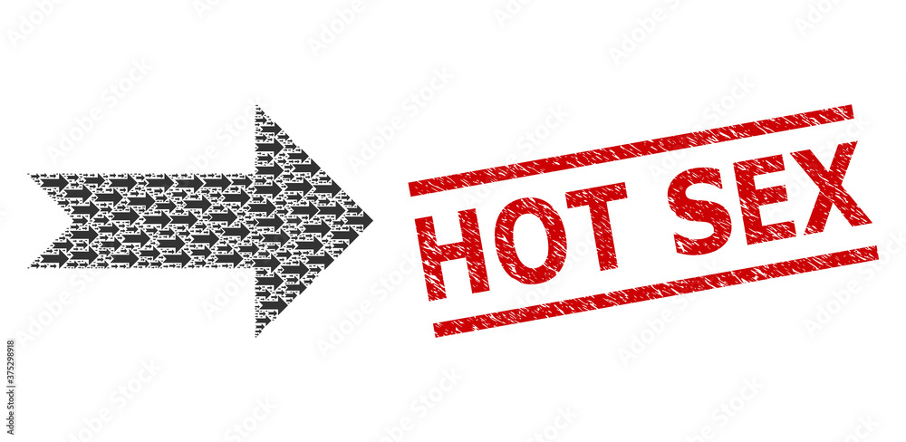 Fractal mosaic arrow right and Hot Sex unclean stamp. Vector mosaic is ... Fractal mosaic arrow right and Hot Sex unclean stamp. Vector mosaic is ...
