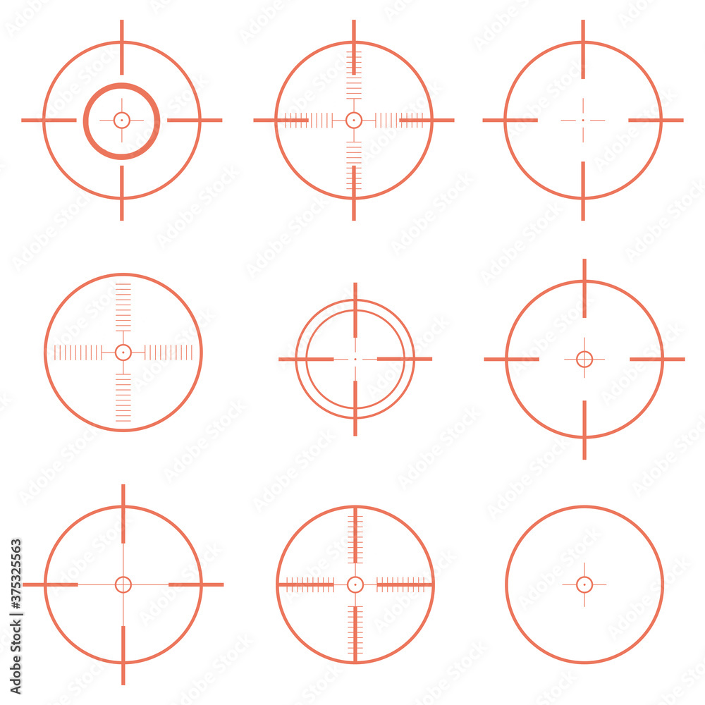 Bullseye target set isolated on white background Stock Illustration ...