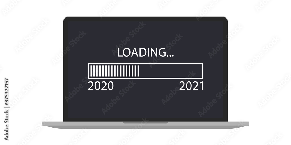 Loading 2021 year bar in screen device Stock Vector | Adobe Stock
