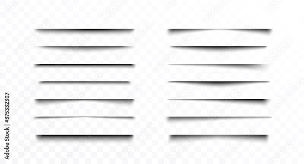 Shadow effect isolated on transparent background. Vector blank shade ...