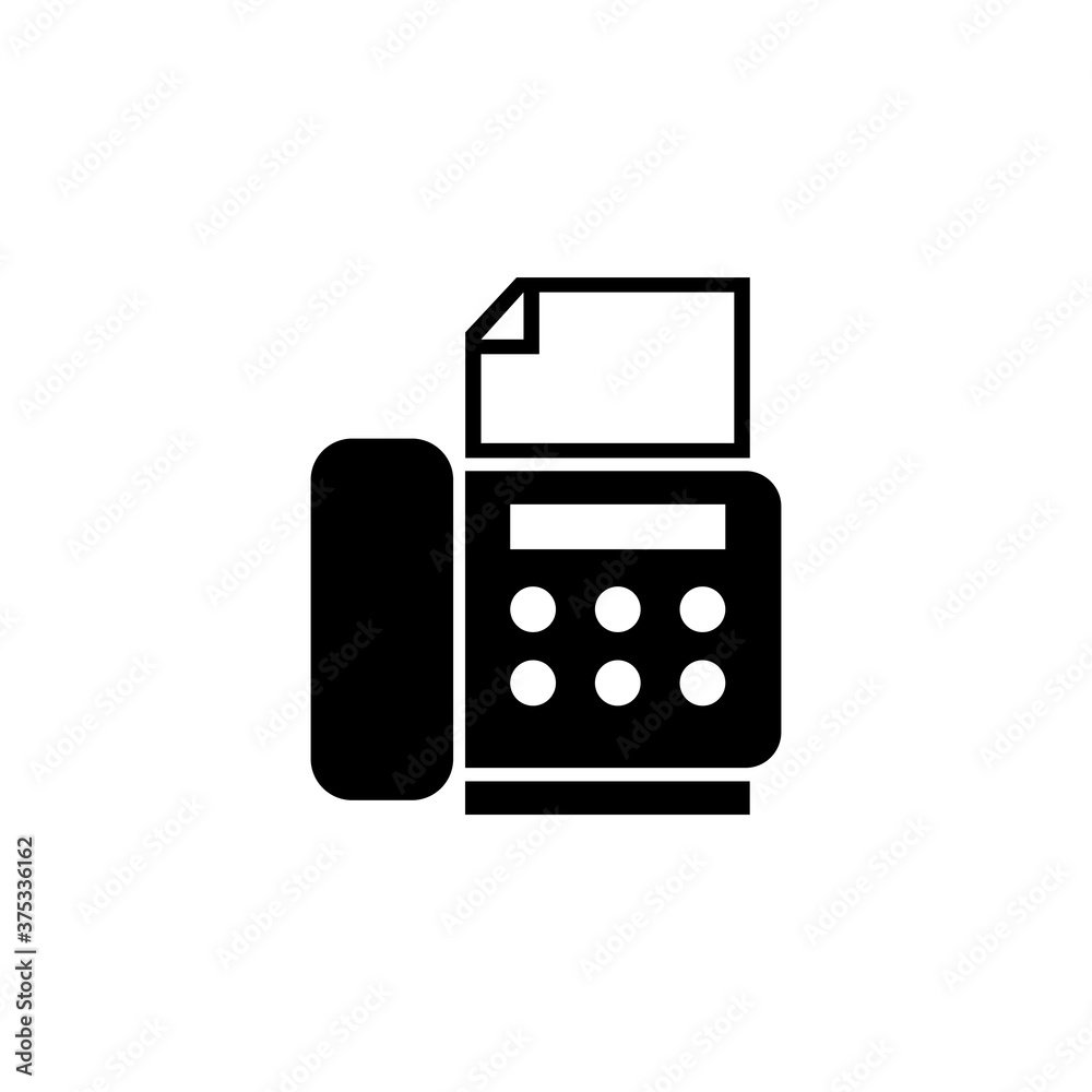 Telephone Fax Office Machine, Telefax. Flat Vector Icon illustration ...