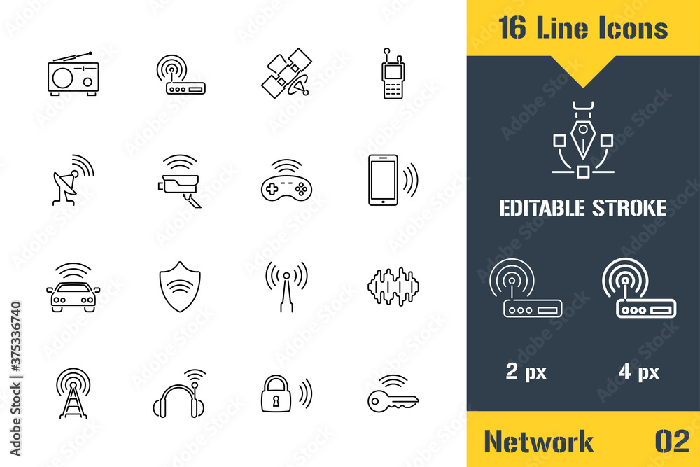 Internet of things, Network, Iot. Thin line icon - Outline flat vector ...