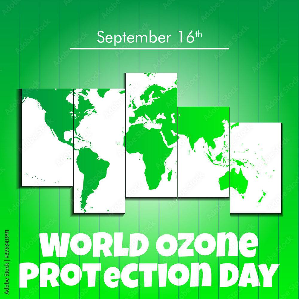 Vector illustration of a Banner for World Ozone Day. wall display on ...