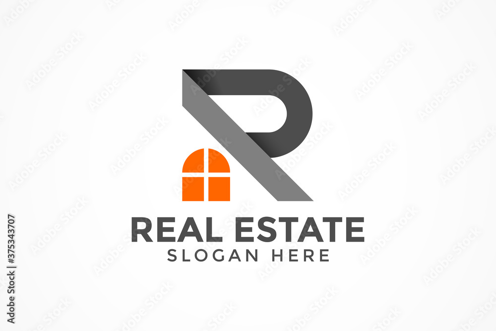 letter R real Estate Logo Stock Vector | Adobe Stock