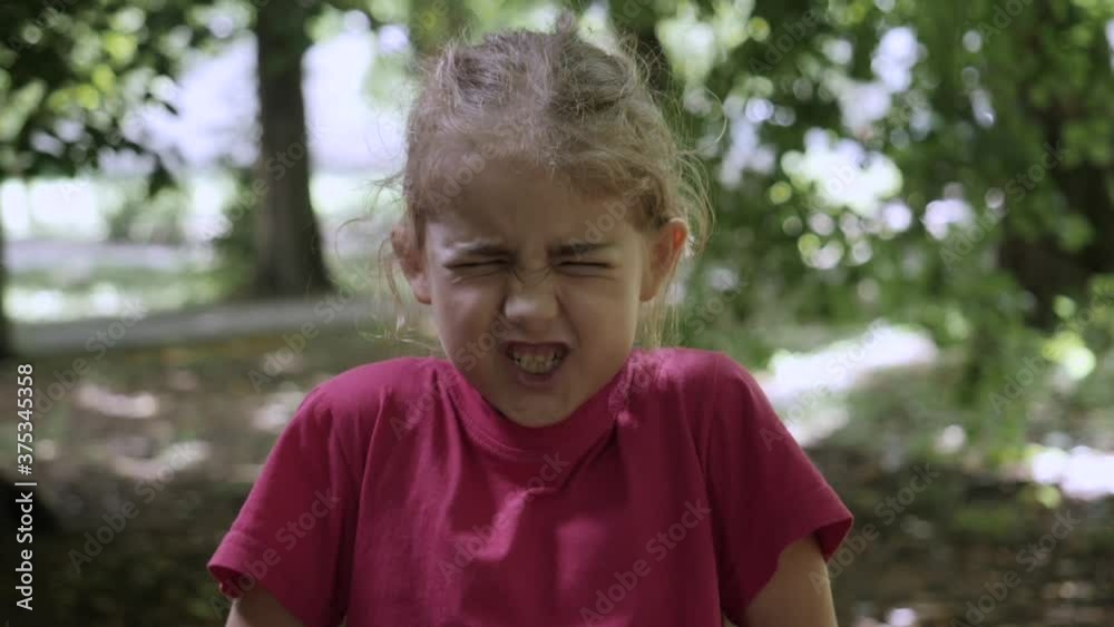 Child Shouting Loud. Portrait of Shocked, Angry and Emotional Little ...