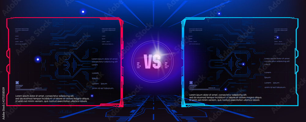 VS, Versus. Screen battles. Fight card template in futuristic design ...