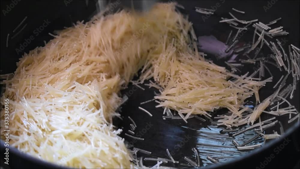 Roasting semiya or Vermicelli in ghee for making samiya payasam ...