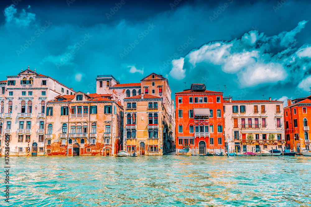 VENICE, ITALY - MAY 12, 2017 :Views of the most beautiful canal of ...
