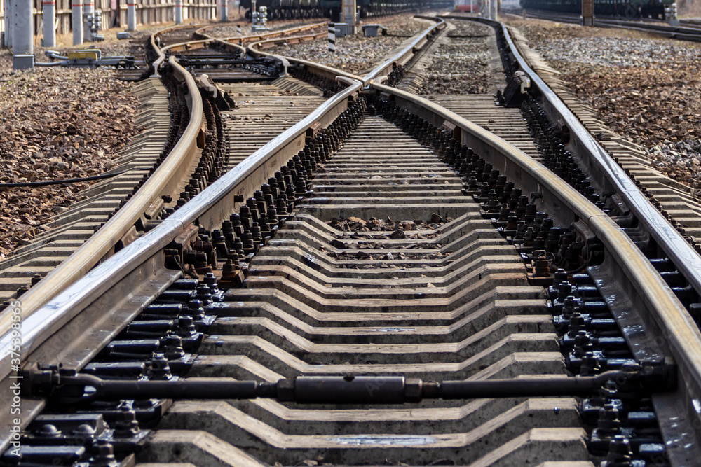 Rails, sleepers and a mechanism for converting a switch on a railway ...