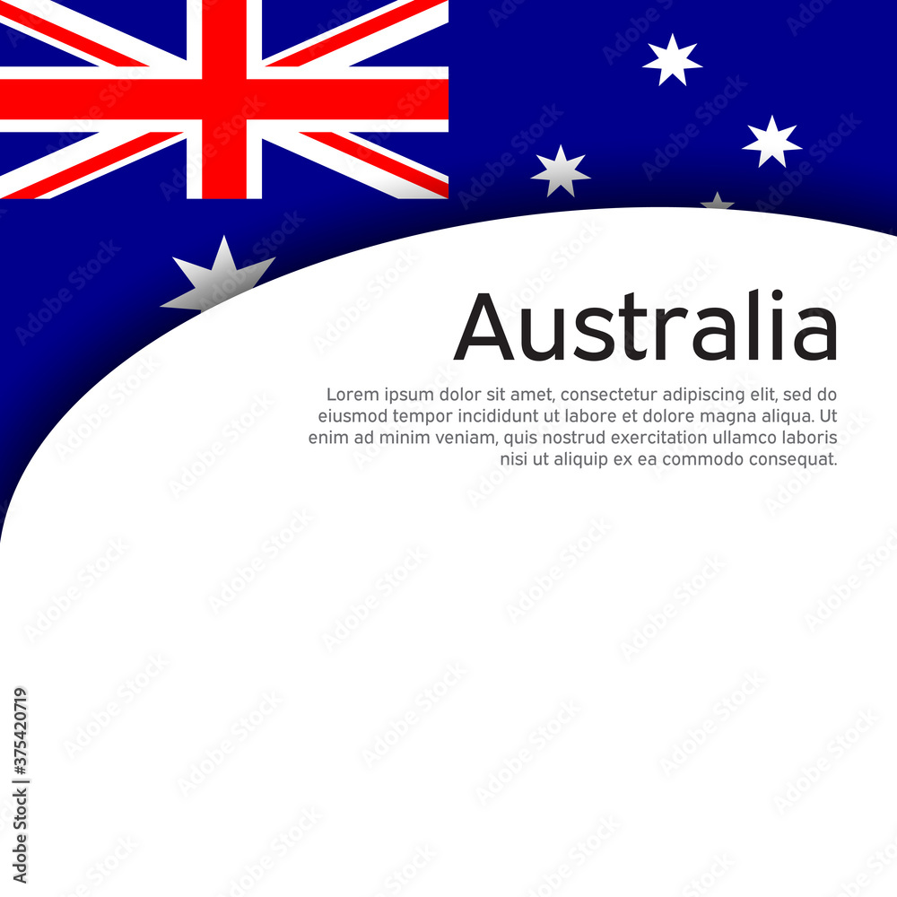 Australia flag on a white background. National poster design. Business ...
