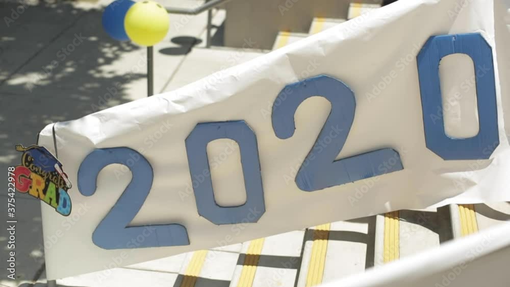 2020 Graduation Sign on Front Steps of Elementary School Stock Video ...