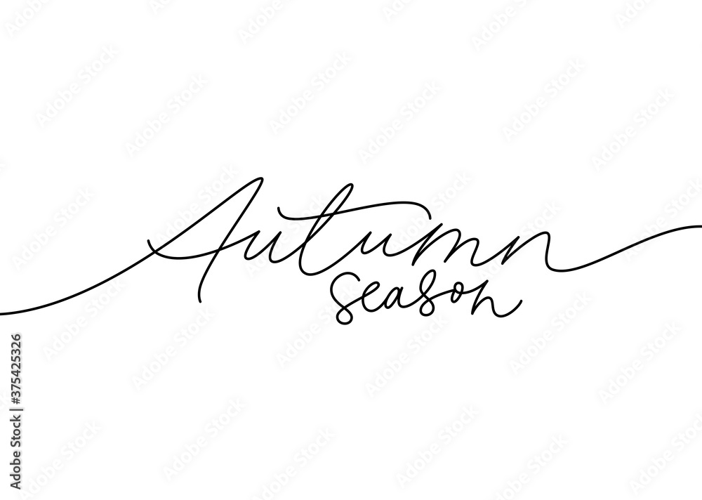 Autumn season ink pen vector lettering. Modern inscription handwritten ...