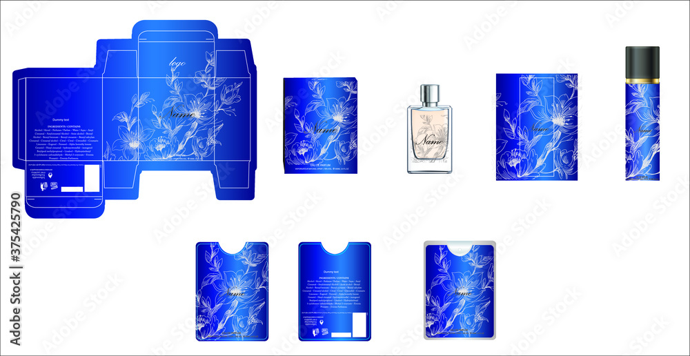 Packaging design, perfume luxury box design template and mock up box ...