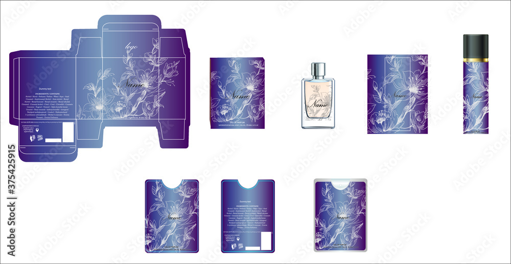Packaging design, perfume luxury box design template and mock up box ...