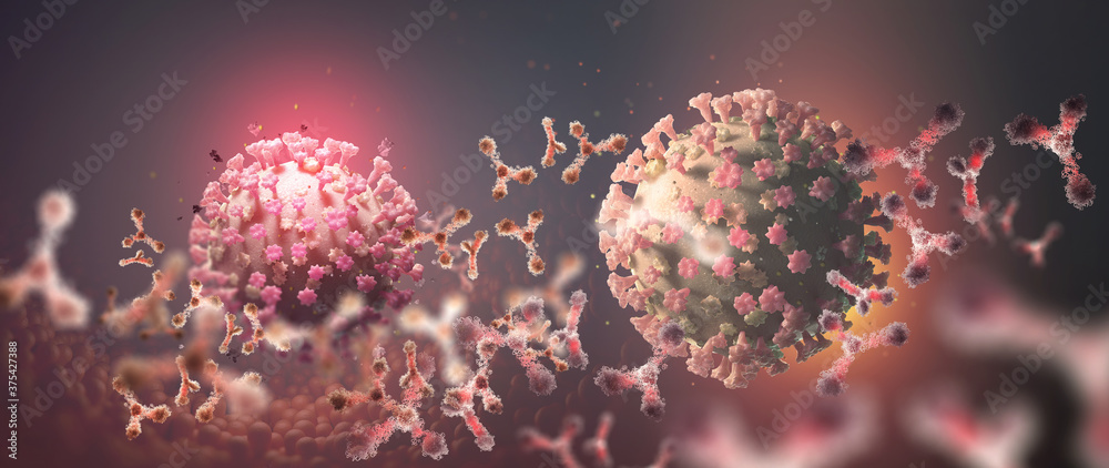 Vaccine search and antibody research. Viruses and microorganisms under ...